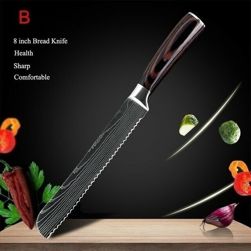 Kitchen Chef Knife Stainless Steel Japanese Damascus Style Sharp ...