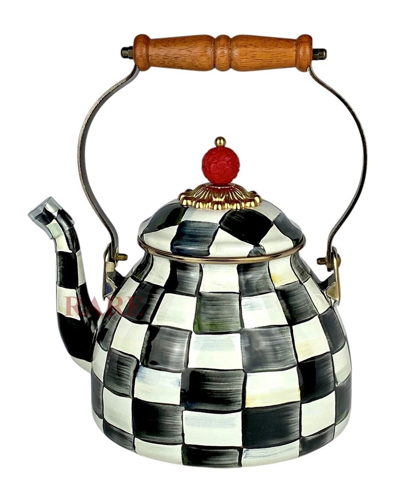 MacKenzie-Childs Courtly Check Tea Kettle 2 qt. New No Box | eBay