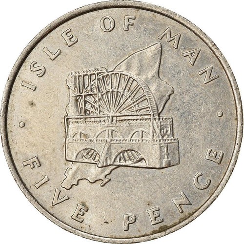 Manx Coin Isle of Man 5 Pence | Laxey Wheel | Lady Isabella | 1976 ...