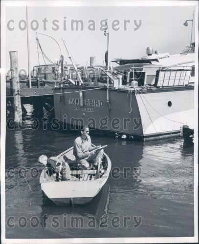 1957 Jack Ray Artist Father & Son n Boat Boy Fishes Father Sketches ...