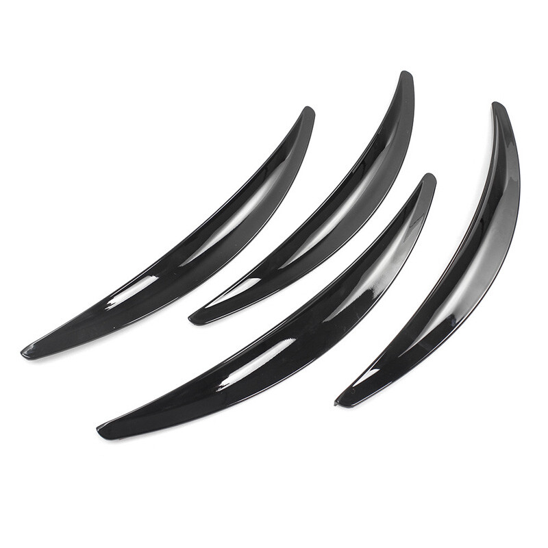 4PCS Black Car Wheel Eyebrow Arch Trim Lips Decor Strip Fender Flare ...