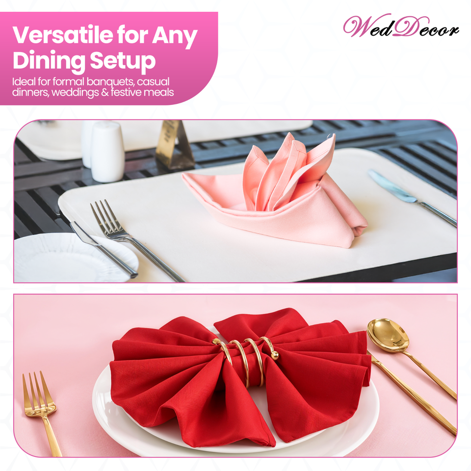 Cloth Napkins 50cm Polyester Reusable Table Dinner Wedding Party ...