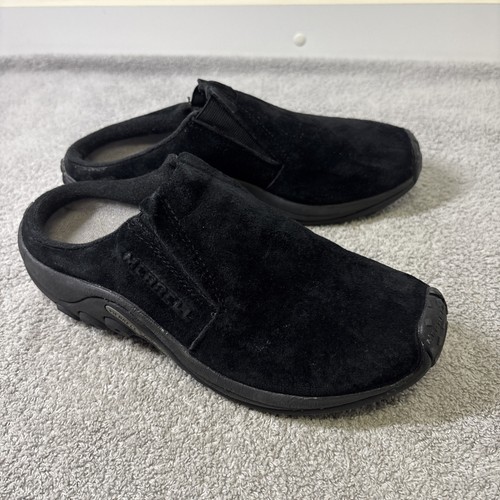 Merrell Jungle Slides Womens Sz 8 Midnight Black Suede Casual Slip On ...