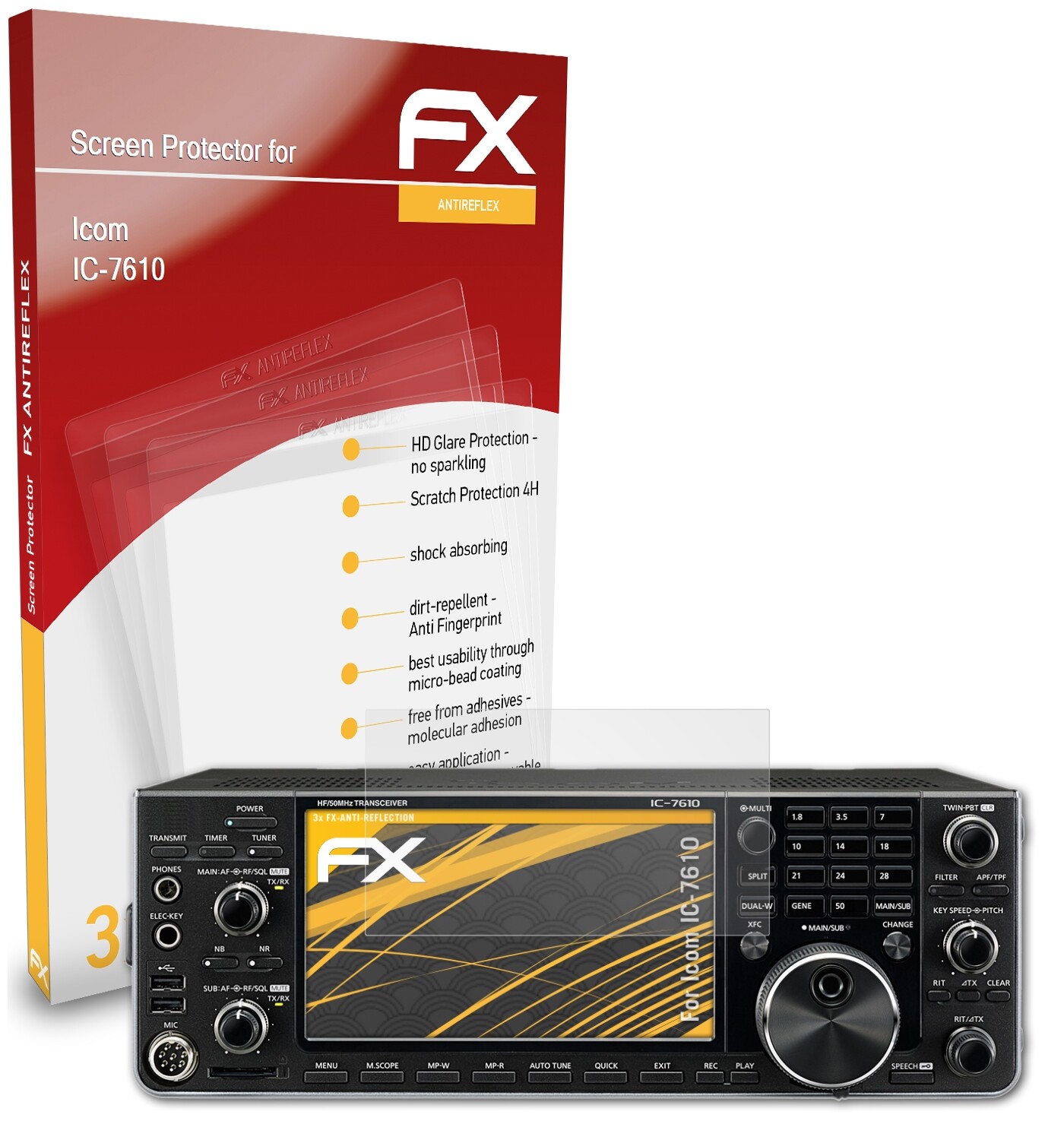 atFoliX 3x Screen Protection Film for Icom IC-7610 matt&shockproof | eBay
