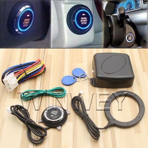 Car Engine Push Start Button RFID Lock Ignition Keyless Entry Safe ...