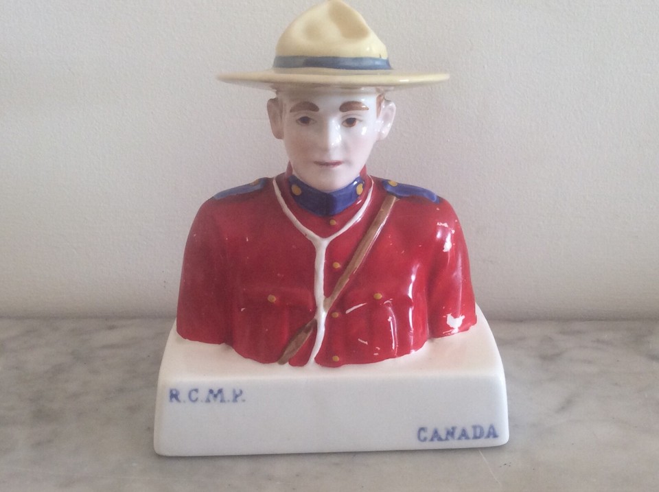 Vintage Canadian Mountie Police Ceramic Money Box Coin Bank Made in ...
