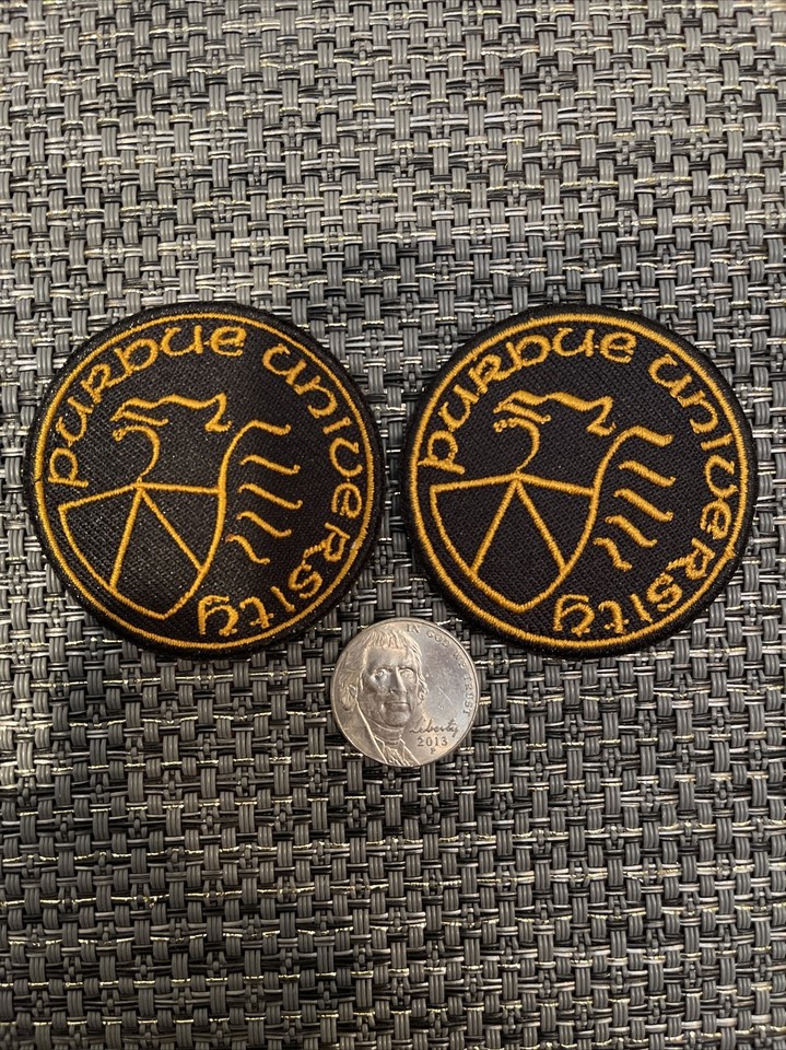 (2) PU Purdue Boilermakers Vintage Embroidered Iron On Patches Patch ...