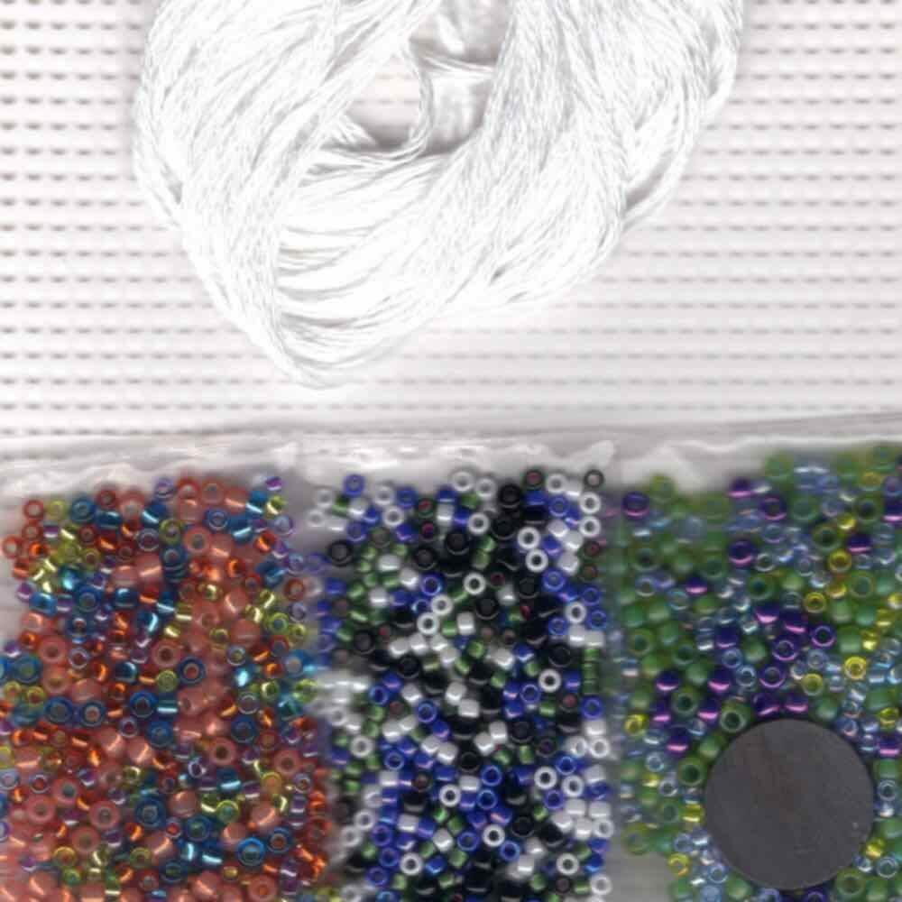 MILL HILL GLASS BEAD MAGNET KIT Beaded Cross Stitch DRAGONFLY EGG ...