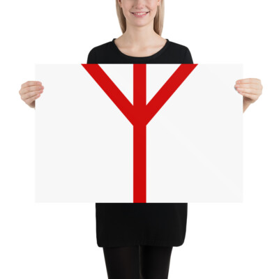 Heathen English Flag Poster Asatru Saxon Pagan Runic Wiccan | eBay