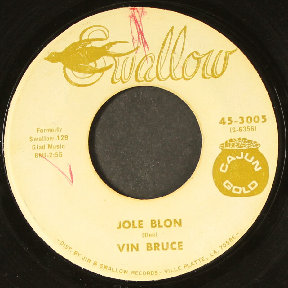 VIN BRUCE: jole blon / the ballad of jean callais SWALLOW 7" Single 45 ...