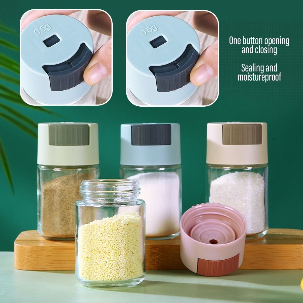SpiceJar Push Type Salt Dispenser Metering Salt Sugar Bottle Seasoning ...