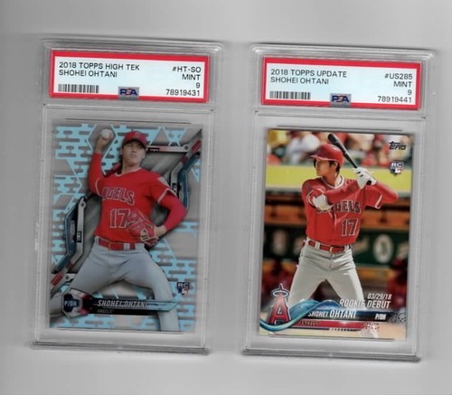 Pair Of 2018 Shohei Othani Topps Rookie Cards. PSA MINT Graded. | eBay