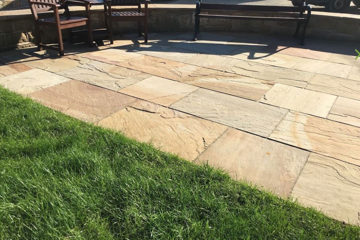 Indian Sandstone Paving Slabs Camel Buff Natural Patio | 22mm Cal ...