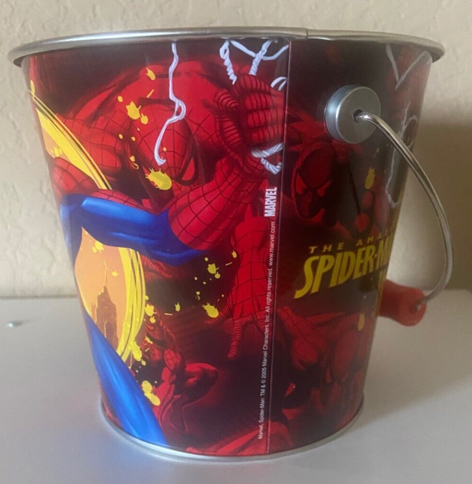 SPIDER-MAN Tin Pail, Bucket, Sand Pail, SMALL 7”T x 7.25” diameter ...