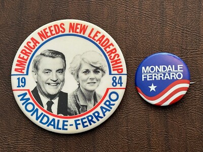 2 Official Mondale / Ferraro Presidential Campaign Pins 1984 | eBay