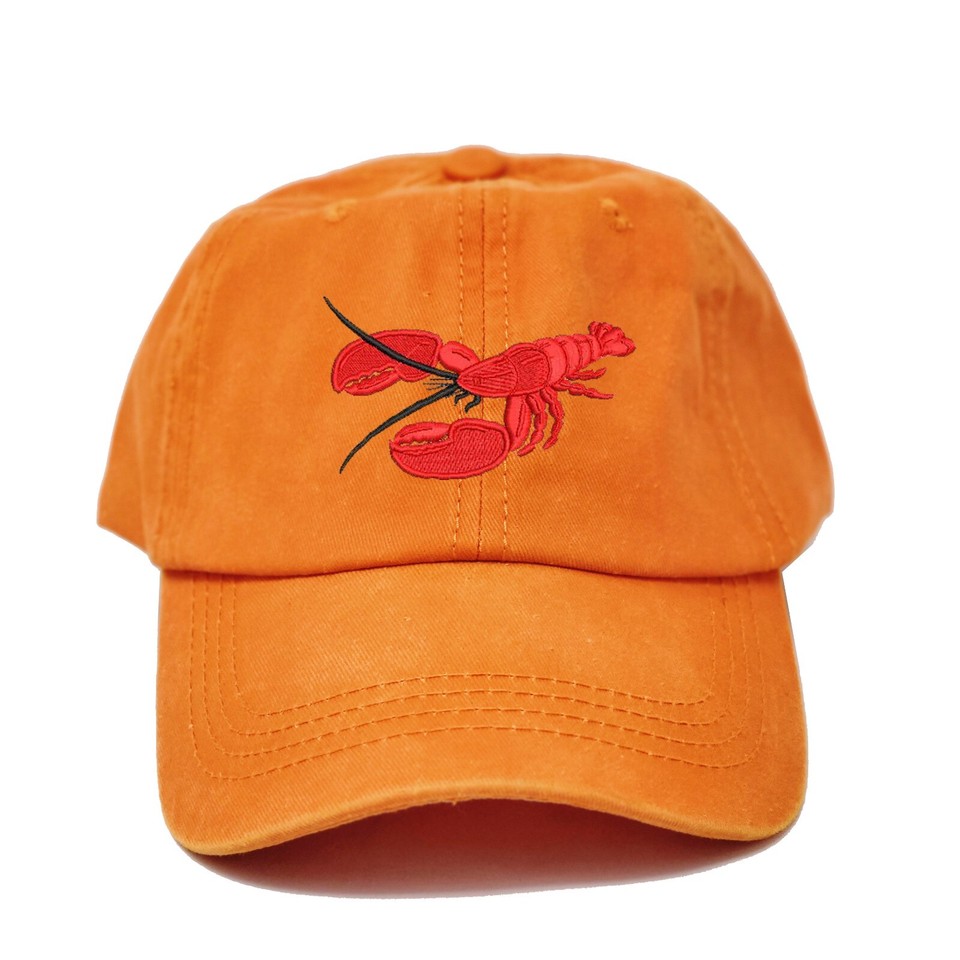 Wildlife Lobster embroidered dad hat, Red lobster embroidered ball cap ...