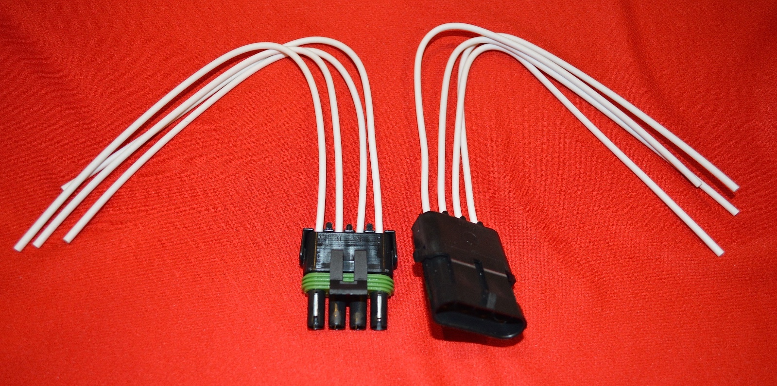 WEATHER PACK 4 CAVITY PIGTAIL SET - MALE & FEMALE 14 GA. GXL WIRE | eBay