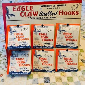 Antique Vintage Eagle Claw Fish Hook Display with Hooks | eBay