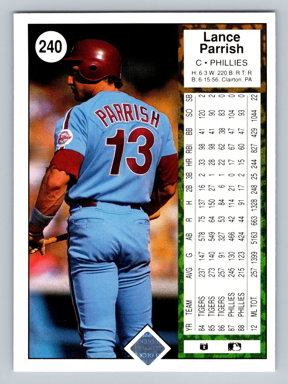 1989 Upper Deck - #240 Lance Parrish for sale online | eBay