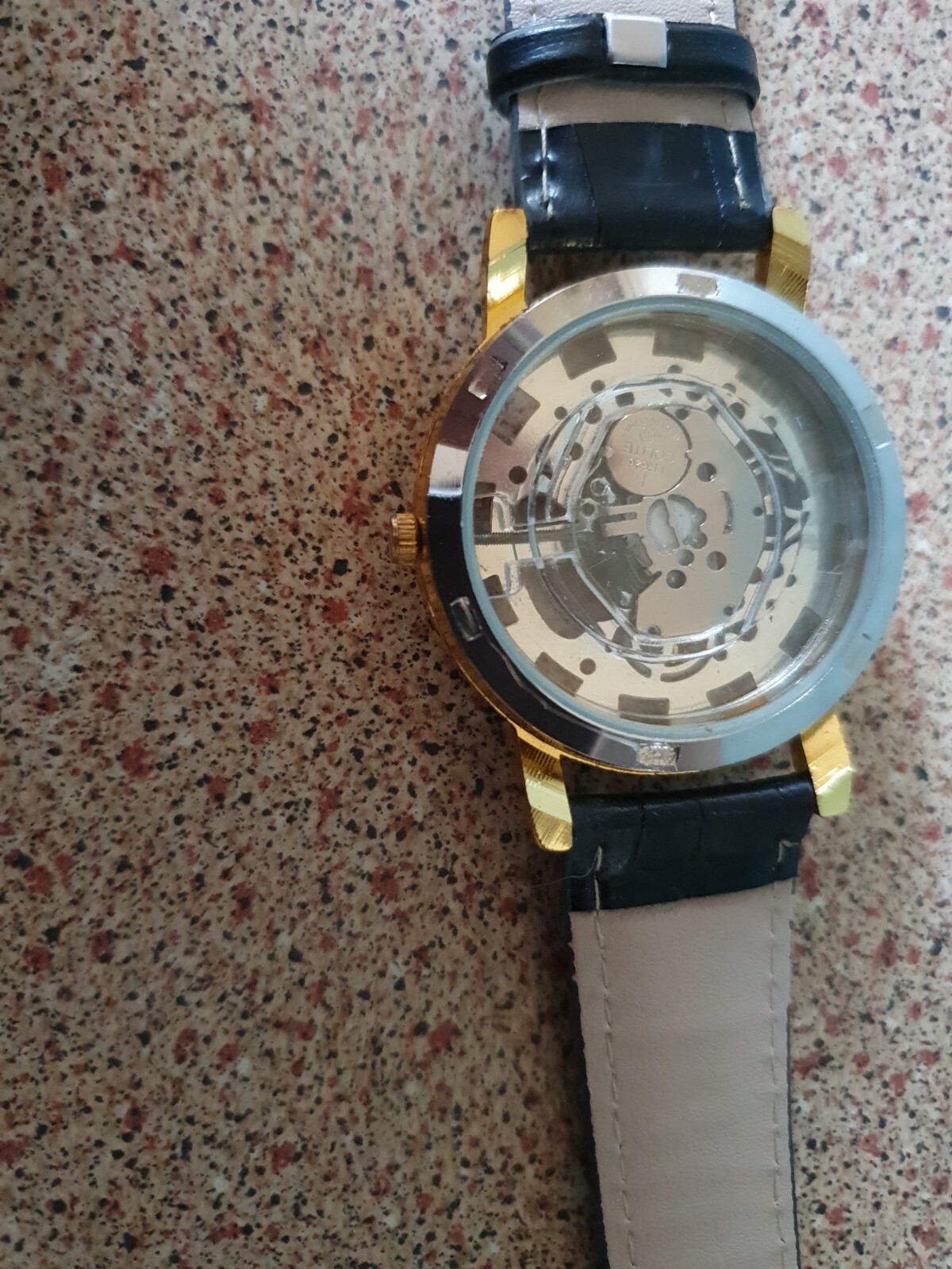 Rovite Gold & Black Skeleton Automatic Men's Watch | eBay UK