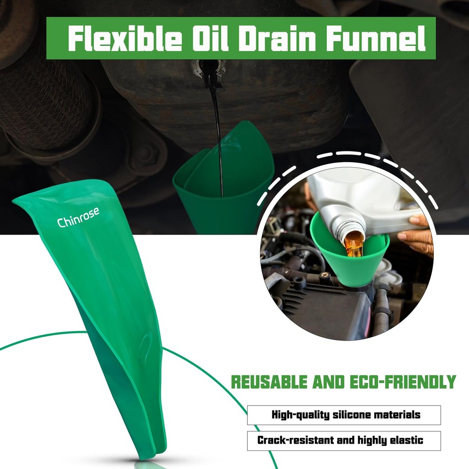 Foldable Flex Funnel, Oil Drain Funnels for Oil Change, Form a Funnel ...