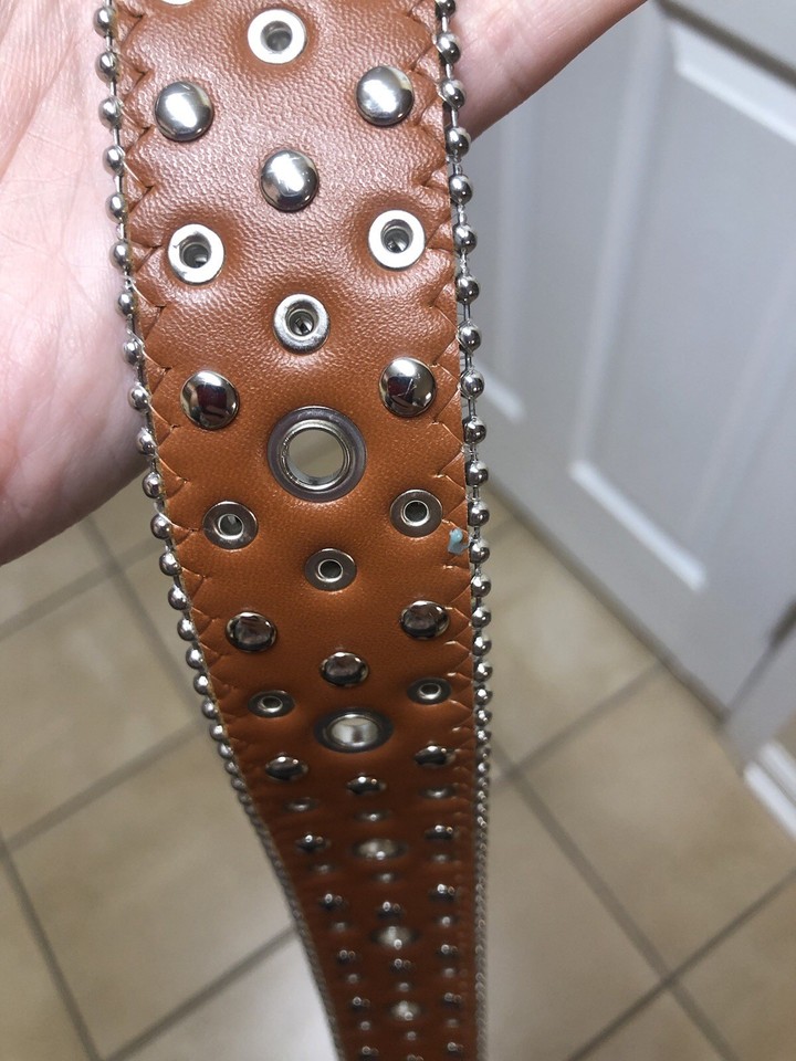 BB Simon belt replica rhinestone studded pink purple iridescent glitz ...