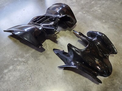 YAMAHA YFS 200 BLASTER BLACK PLASTIC RACE FRONT AND CUSTOM REAR FENDER ...