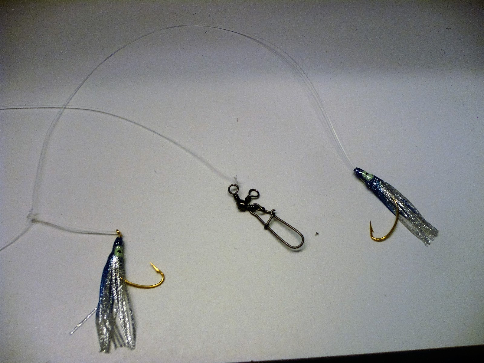 4 CUSTOM HAND TIED FLUKE FISHING RIGS... SLAY EM' 2 HOOK DESIGN WITH ...