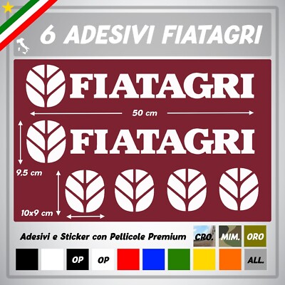 Adhesives Sticker Fiatagri Fiat Agri Kit 6 Pieces Spiga Farm Tractors ...