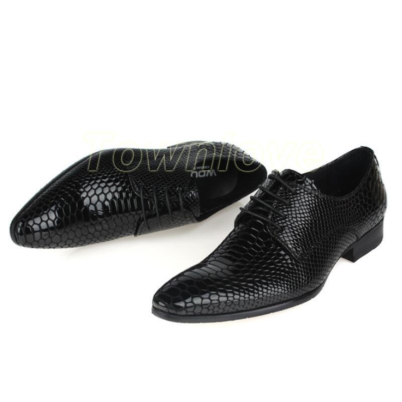 Mens Cow Leather Shoes Snake Pattern Dress/Formal Genuine Leather Shoes ...