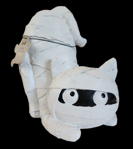 Halloween Crouching Mummy Kitty Goblin & Ghoul Resin Decor Statue Scary ...