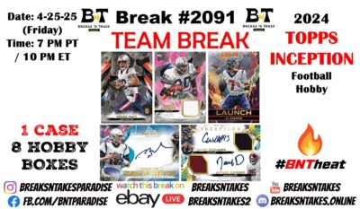 ATLANTA FALCONS 2024 Topps Inception Football Hobby CASE 8 BOX Break ...