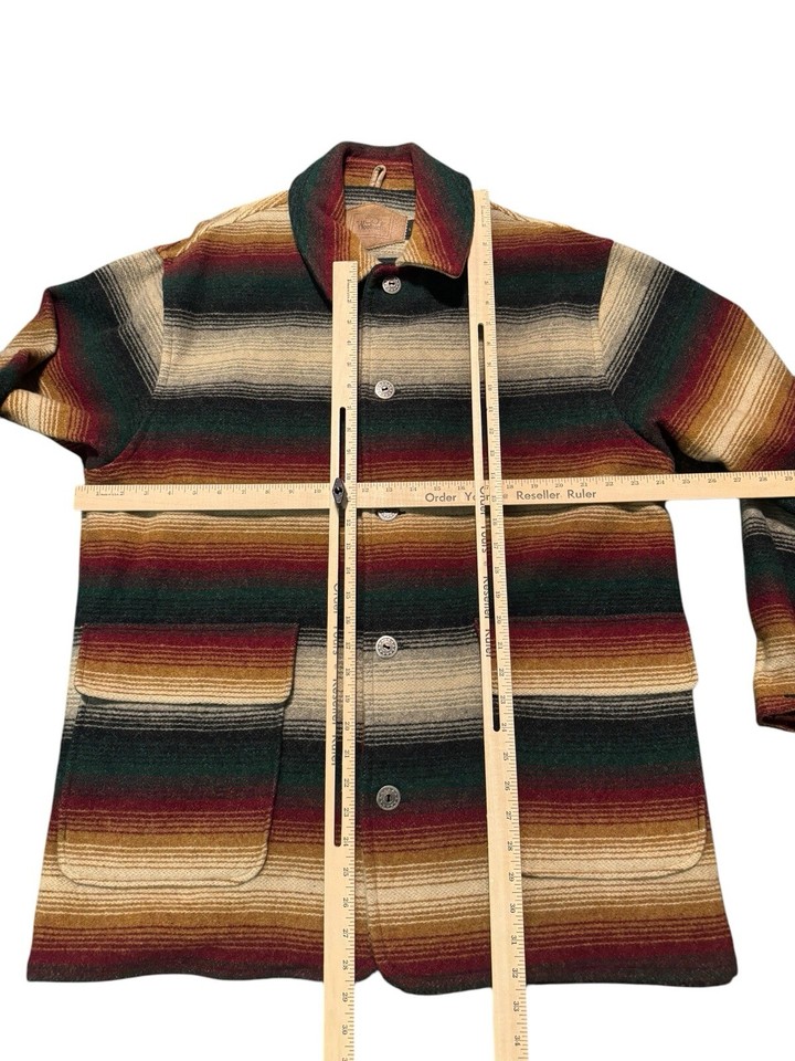 Vintage Woolrich Mens Large Wool Blend Barn Coat Striped Aztec ...