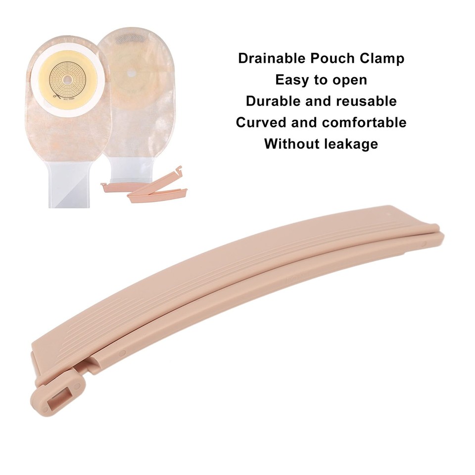 Drainable Pouch Clamp Reusable Colostomy Bags Clip Easy Open Ostomy Bag ...