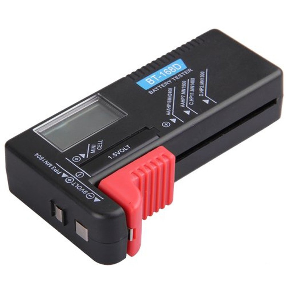 Universal Digital LCD 9V 1.5V AA AAA Cell Button Battery Tester Checker ...