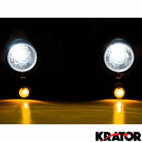 Chrome Motorcycle Driving Passing Spotlight Light Bar & Turn Signals ...