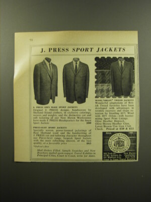 1959 J. Press Fashion Ad - J. Press Sport Jackets | eBay