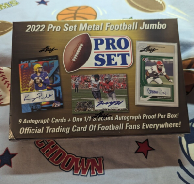 2022 Pro Set Metal Football Jumbo Box 9 Autographs +1 Slabbed Auto ...