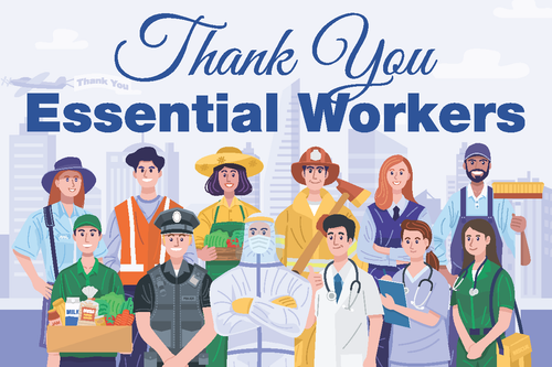 Thank You Essential Workers car decal bumper sticker HEROES label ...