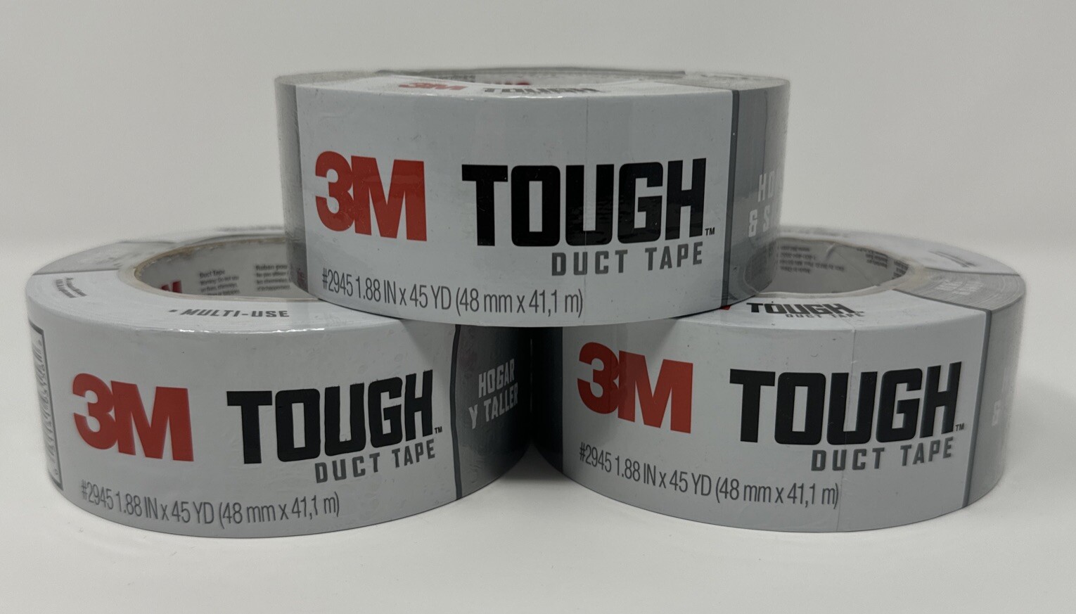 3 Rolls of 3M Tough Duct Tape 1.88 Inch x 45 Yard #2945 Multi-Use Home ...