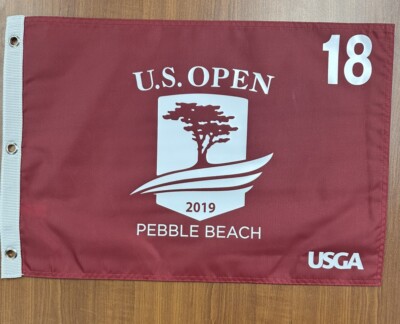 2019 US Open Flag Pebble Beach Golf Red Silkscreen Pin Flag PGA USGA | eBay