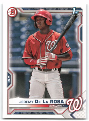 2021 Bowman #BP-25 Jeremy De La Rosa Prospects FBC, 1st Washington ...