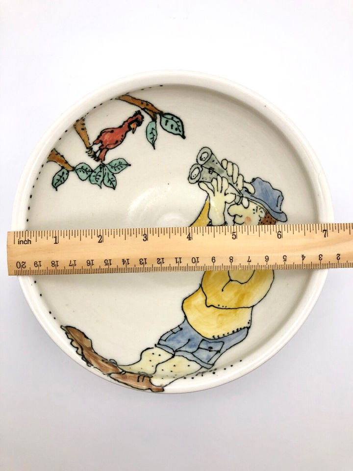 Danyel Dean Pottery Bowl Ceramic Signed Bird Watcher Vintage | eBay