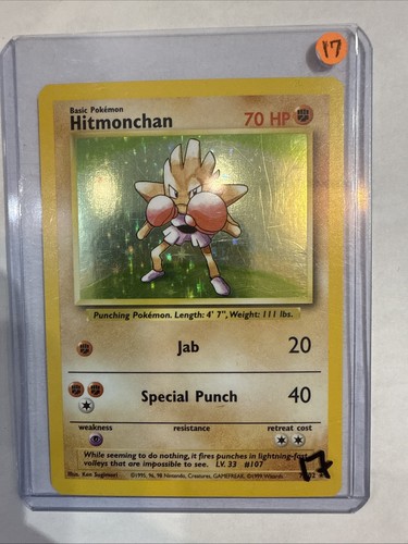 Pokemon Hitmonchan Nockchan Base Set 1st Edition German 7/102 Holo Rare ...