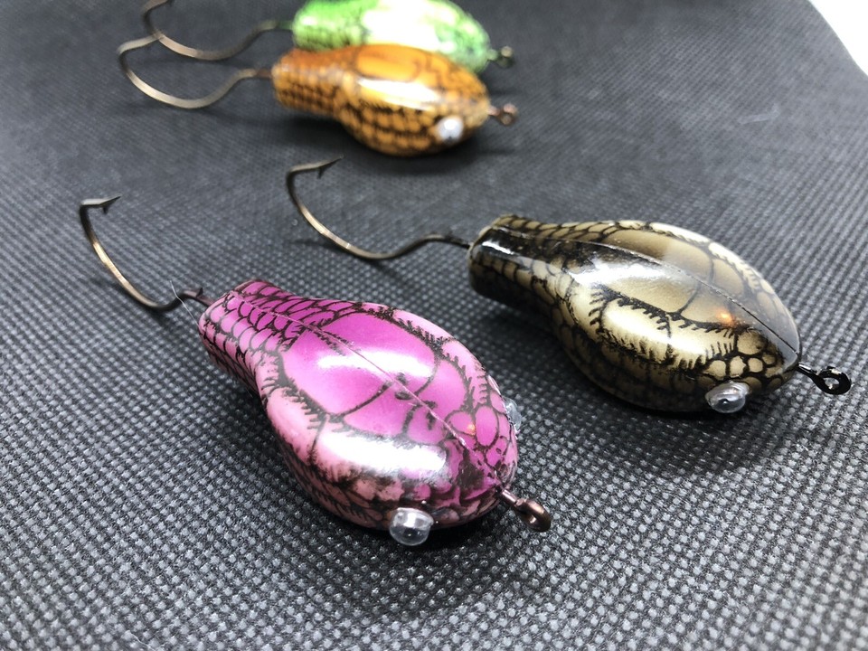 4 Vintage Super Snake Topwater Lures Renosky (Like Doug Hannon Snake ...