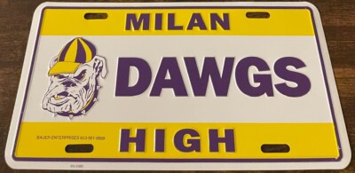 Milan High School Dawgs Booster License Plate Bulldogs Tennessee | eBay