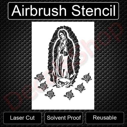 Virgin Mary Airbrush Stencil Template Blessed Virgin Mary Witth Roses ...