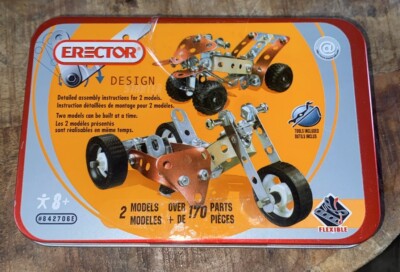 Erector Set Meccano Design Starter 2 Models Over 140 Pieces Sealed ...