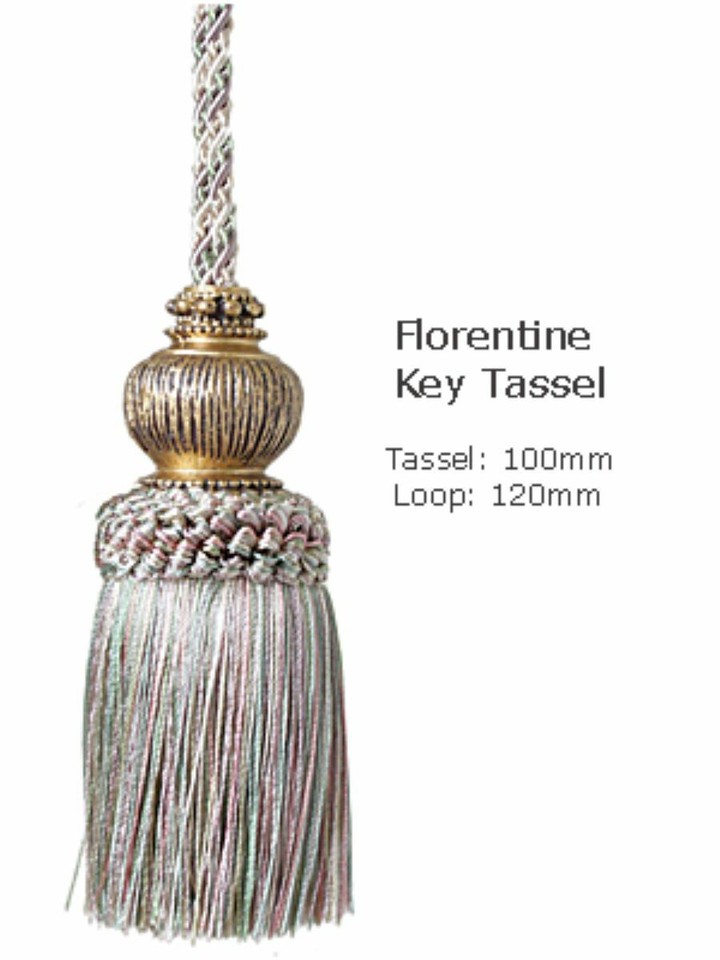 Large Key Tassel 11cm + 12cm Loop - Florentine - 11 Antique Variegated ...