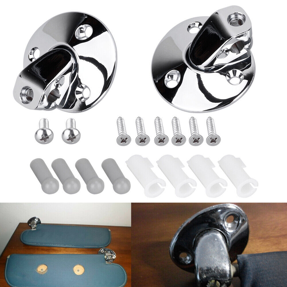 Sunvisor Support Brackets 18pc Kit chrome w/ screw bushing tips coupe ...